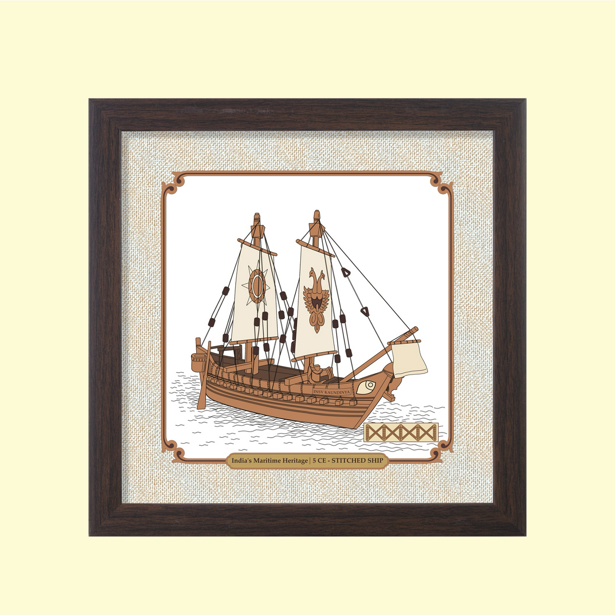 Buy 5th Century AD Stitched Ship | Wooden Frame - Online Indic Inspirations