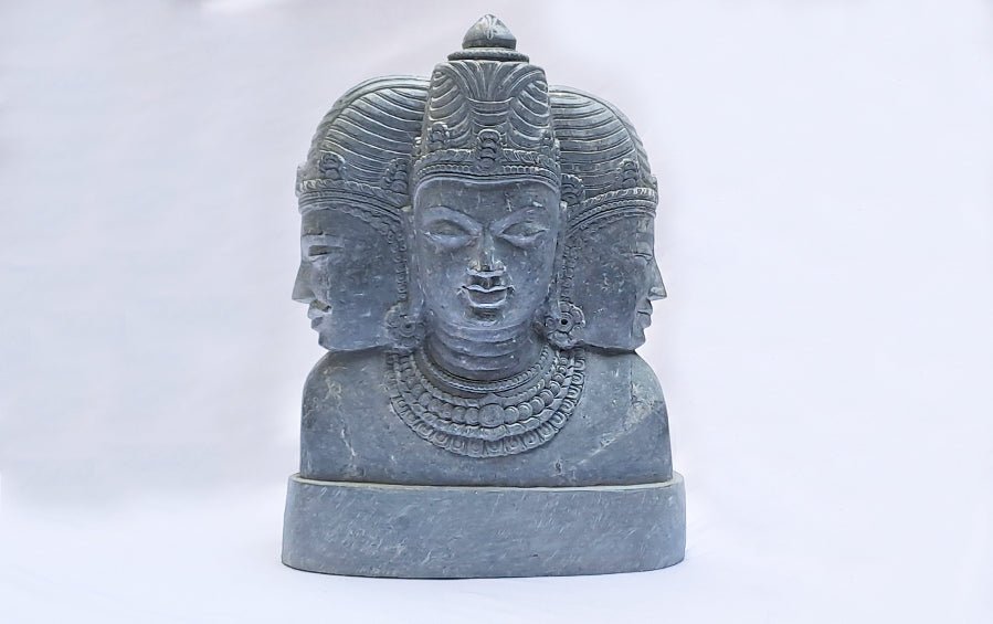 Trimurti | Stone Sculpture | 14" H – Indic Inspirations