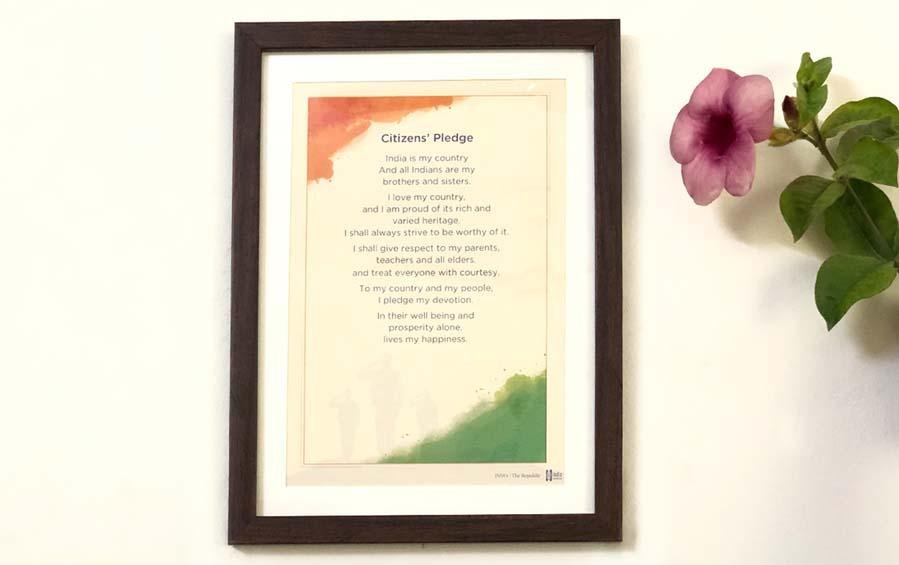 Buy Indian National Pledge Wall Frame Online – Indic Inspirations