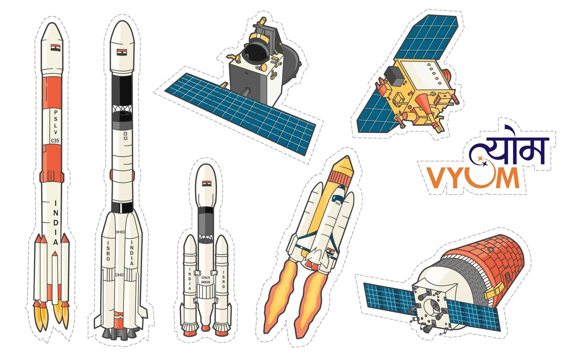 Buy ISRO Story Stickers - Set of 15 ISRO Story Stickers – Indic ...
