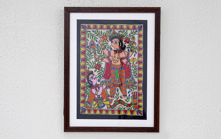 Buy Krishna's Viraat Roop Madhubani Painting - A4 Size Frame Online ...