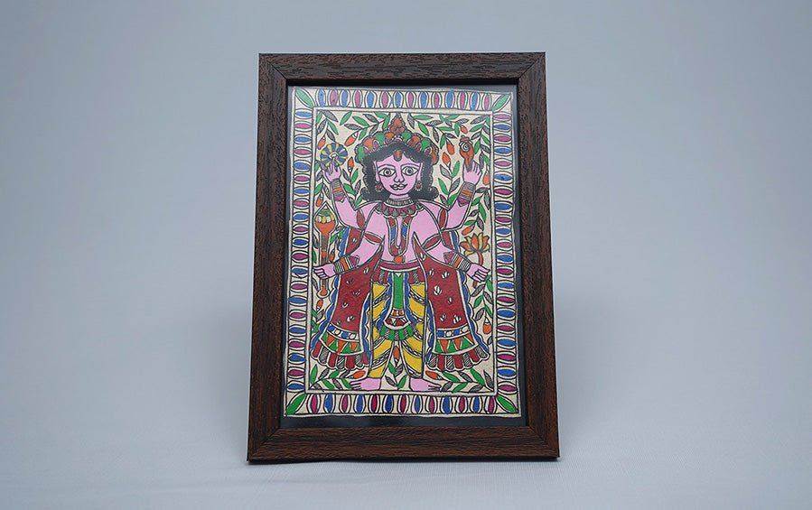 Buy Krishna's Viraat Roop Madhubani Painting - A5 Size Frame Online ...