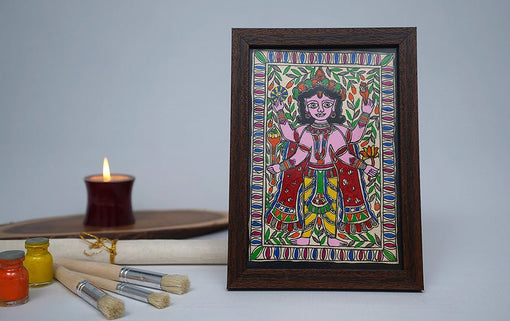 Buy Krishna's Viraat Roop Madhubani Painting - A5 Size Frame Online ...