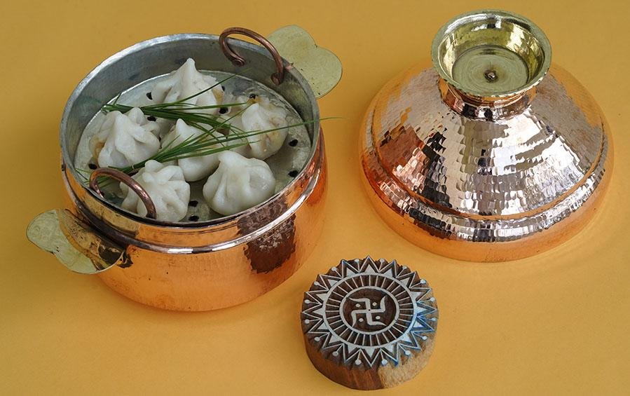 Copper Modak Patra Small - Indic Inspirations