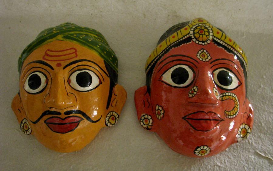 Buy Rural Couple Cherial Masks Online - Indic Inspirations